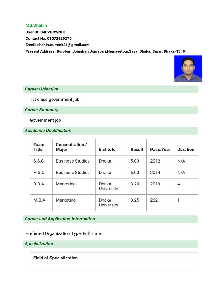 MD - Shahin CV | PDF