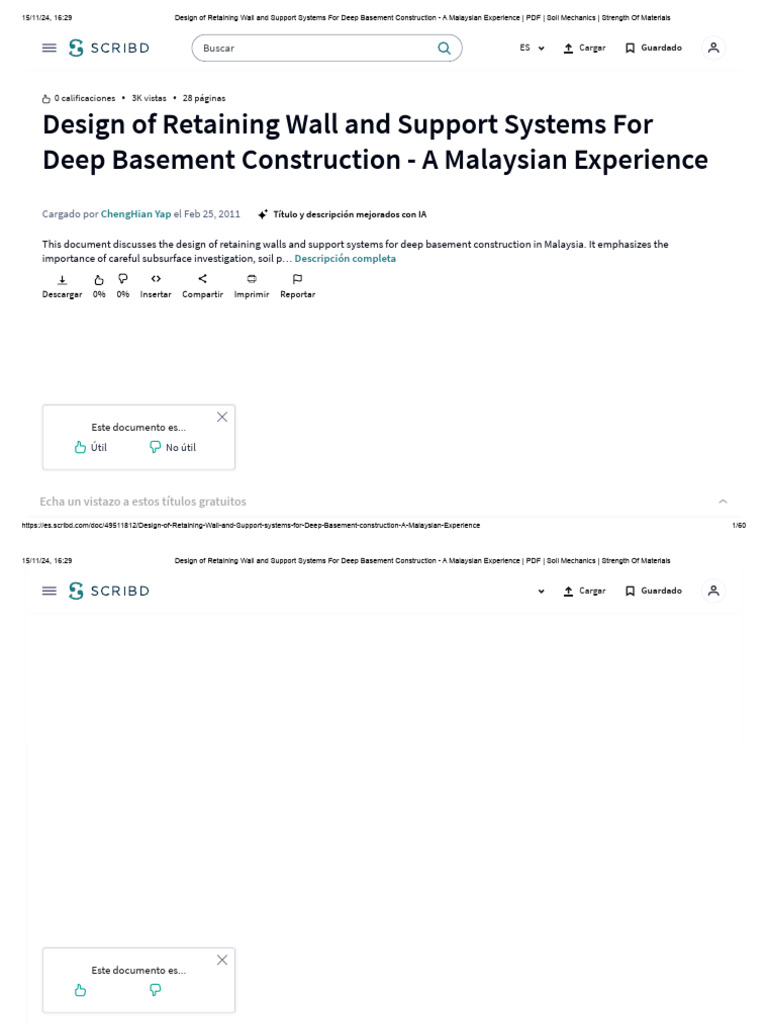 Design of Retaining Wall and Support Systems For Deep Basement ...