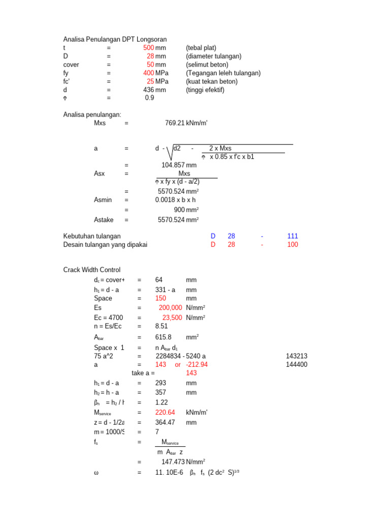 Slab Reinforcement Analysis Details | PDF