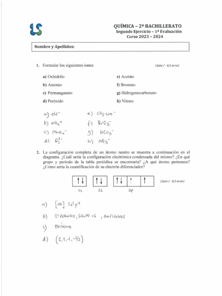 Soluciones 2º Ejercicio - 1 Eval | PDF