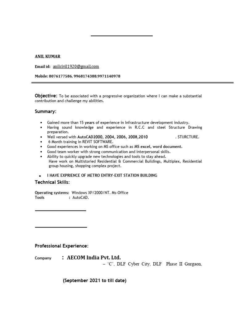 ANIL KUMAR Resume 2.docx05.08-1 | PDF