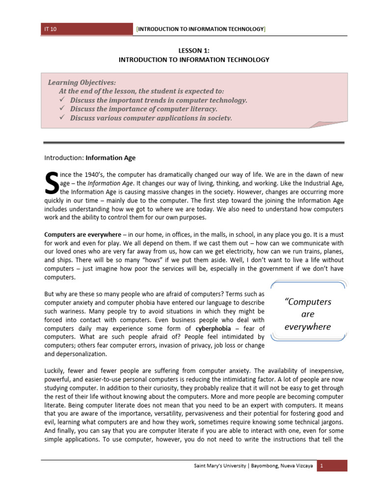 AC101 L1 Intro to IT | PDF | Point Of Sale | Graphics