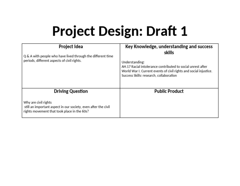 Project Design Draft 1 | PDF