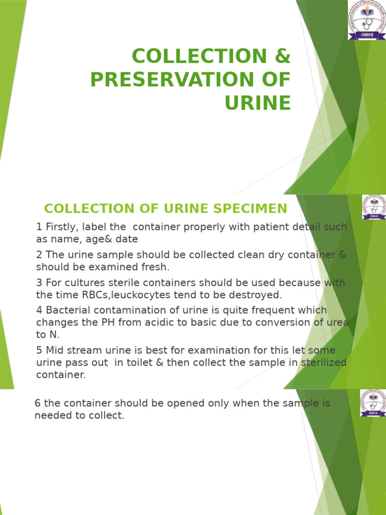 12 Collection & Preservation of Urine | PDF | Urine | Urology