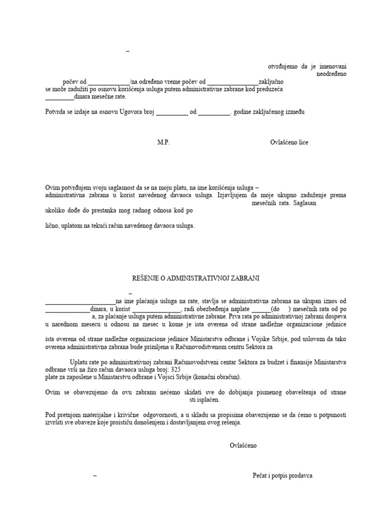 Administrativna Zabrana Gigatron 1728990767 | PDF