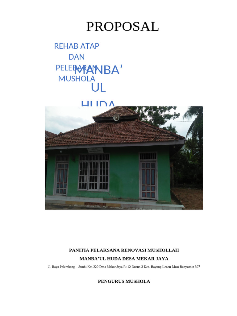 Panitia Pelaksana Renovasi Mushollah - Copy | PDF