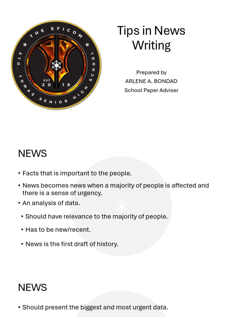 Tips In News Writing Pdf