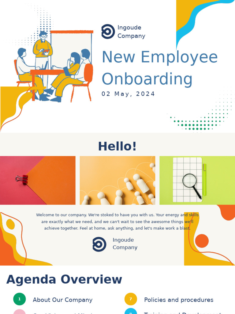 Colorful Fun New Employee Onboarding Presentation | PDF | Human Factors ...
