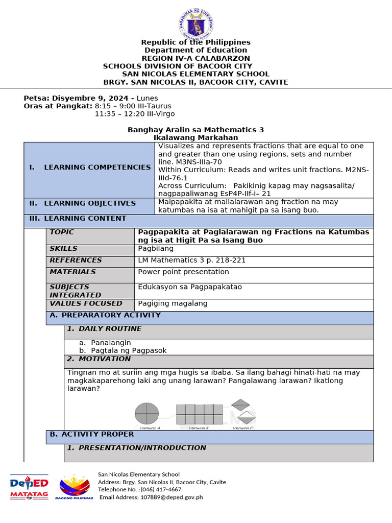 Math-3-Quarter-3-Week 1-Dec 9 | PDF