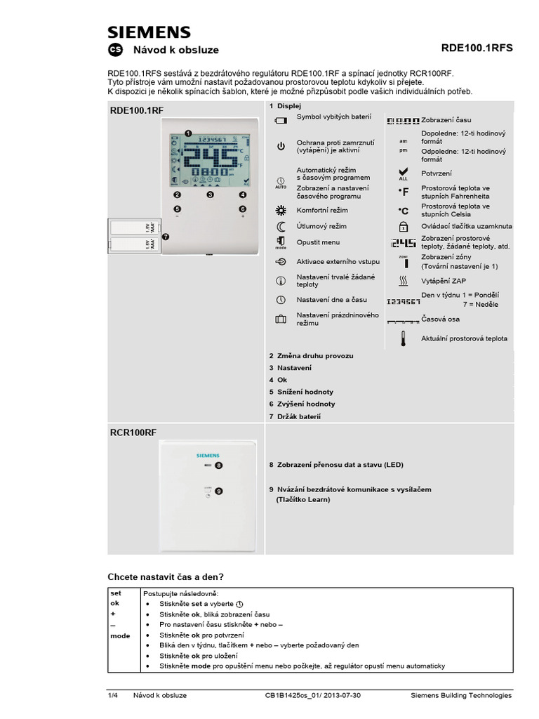 RDE 100 1 RFS Navod K Obsluze | PDF