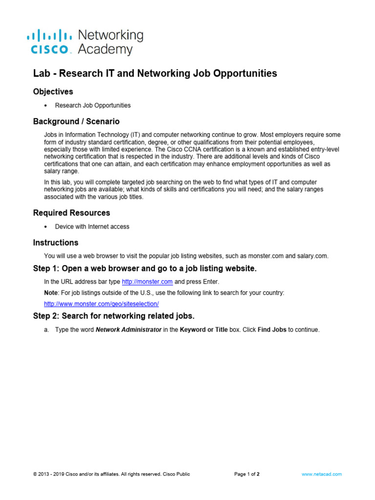 Exploring IT Career Opportunities | PDF | Cisco Certifications | World ...