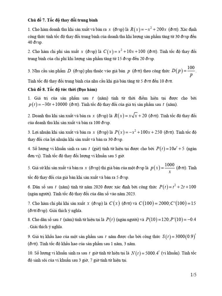 Toán C1 - Chương 234 | PDF