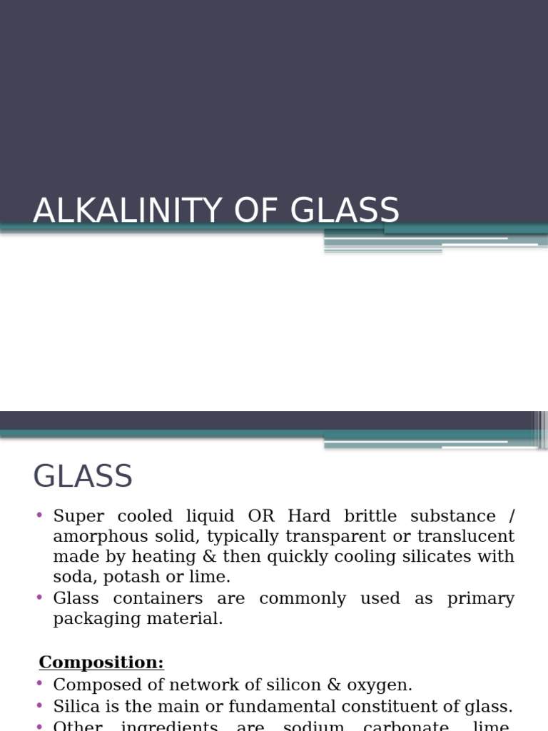 Alkalinity of Glass | PDF | Glasses | Sodium Carbonate