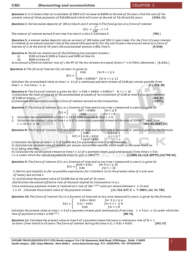 Discounting and Accumulating FT Assignment and Solution | PDF