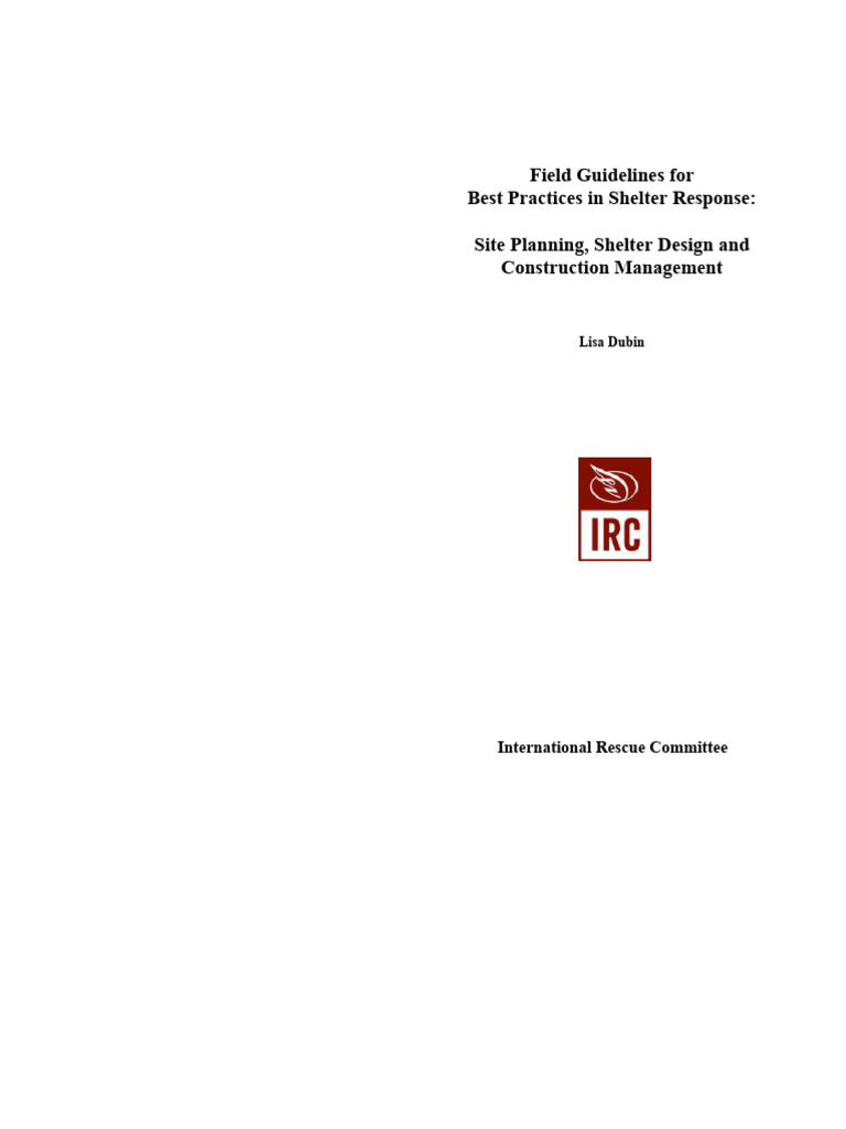 IRC Shelter Manual | PDF | Refugee | Permaculture