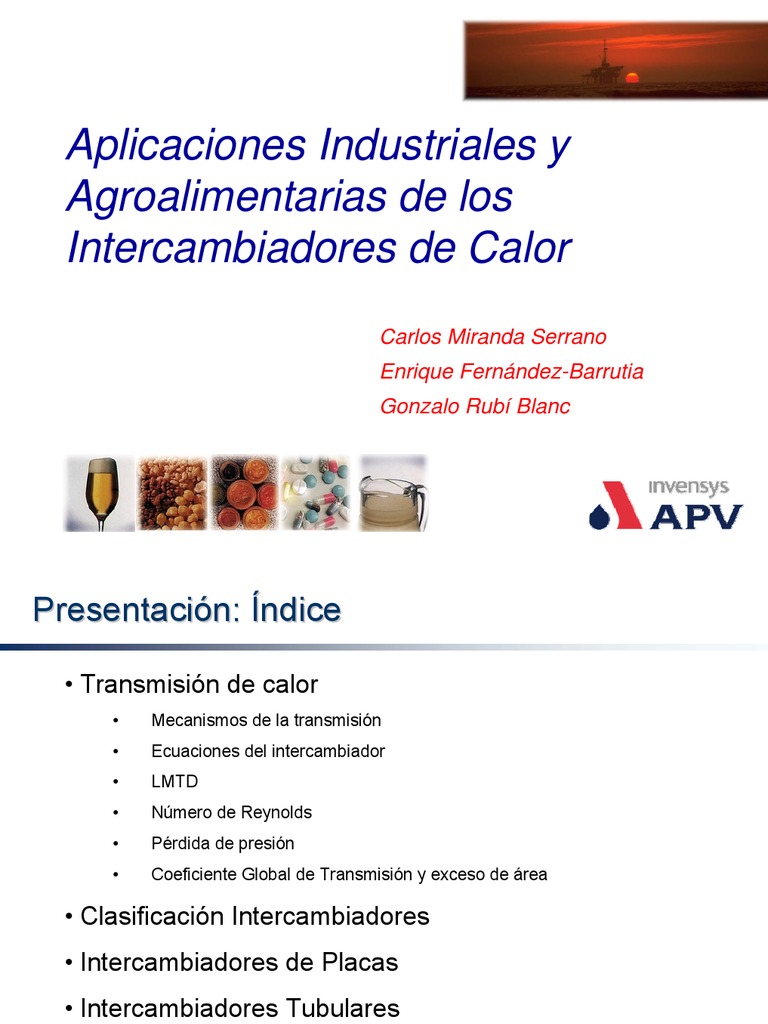 Presentacion PHE APV | PDF | Transferencia de calor | Conduccion termica