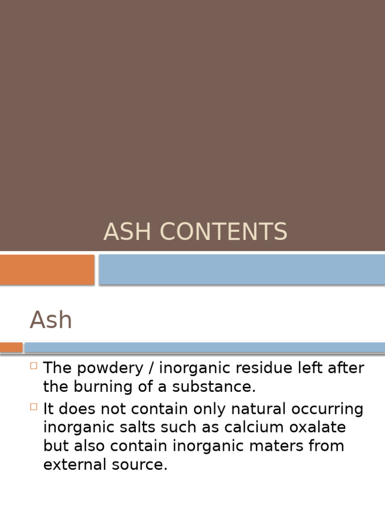Ash Contents | PDF