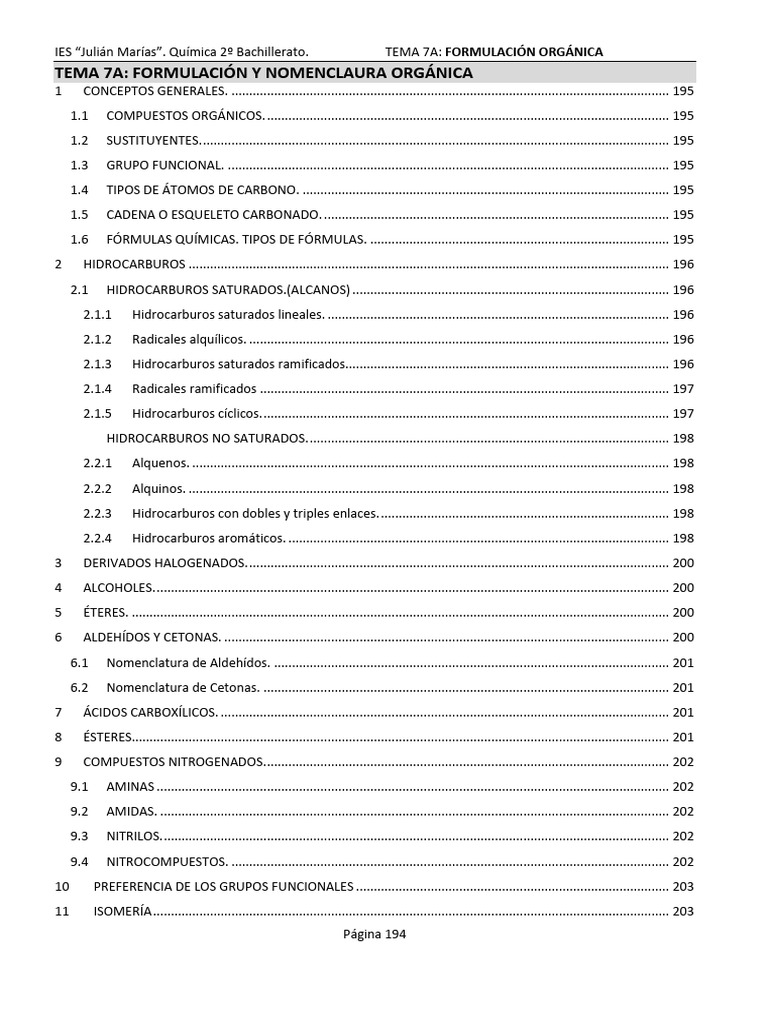 Tema-7a Formulacion Organica 16 17 | PDF | Isómero | Hidrocarburos