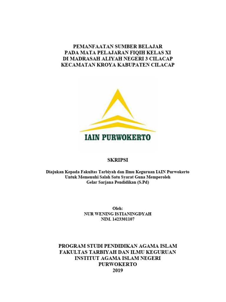 Sumber Belajar Fiqih Kelas XI di MAN 3 Cilacap | PDF