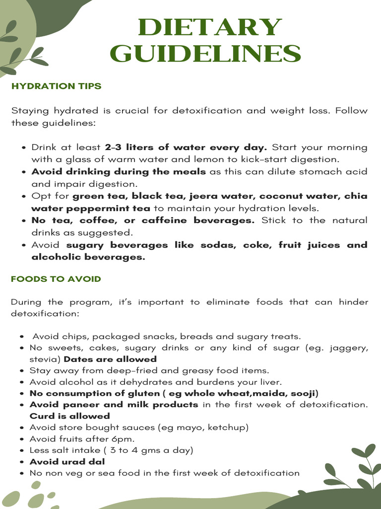 Detox Guidelines | PDF | Drink | Meal
