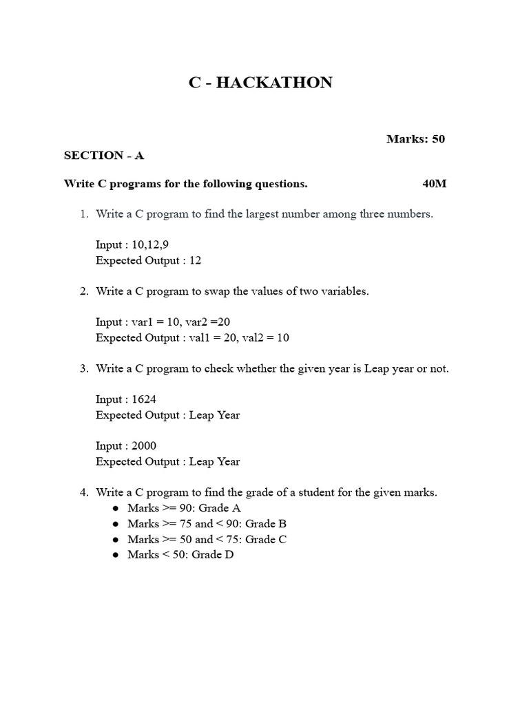 C - Hackathon | PDF