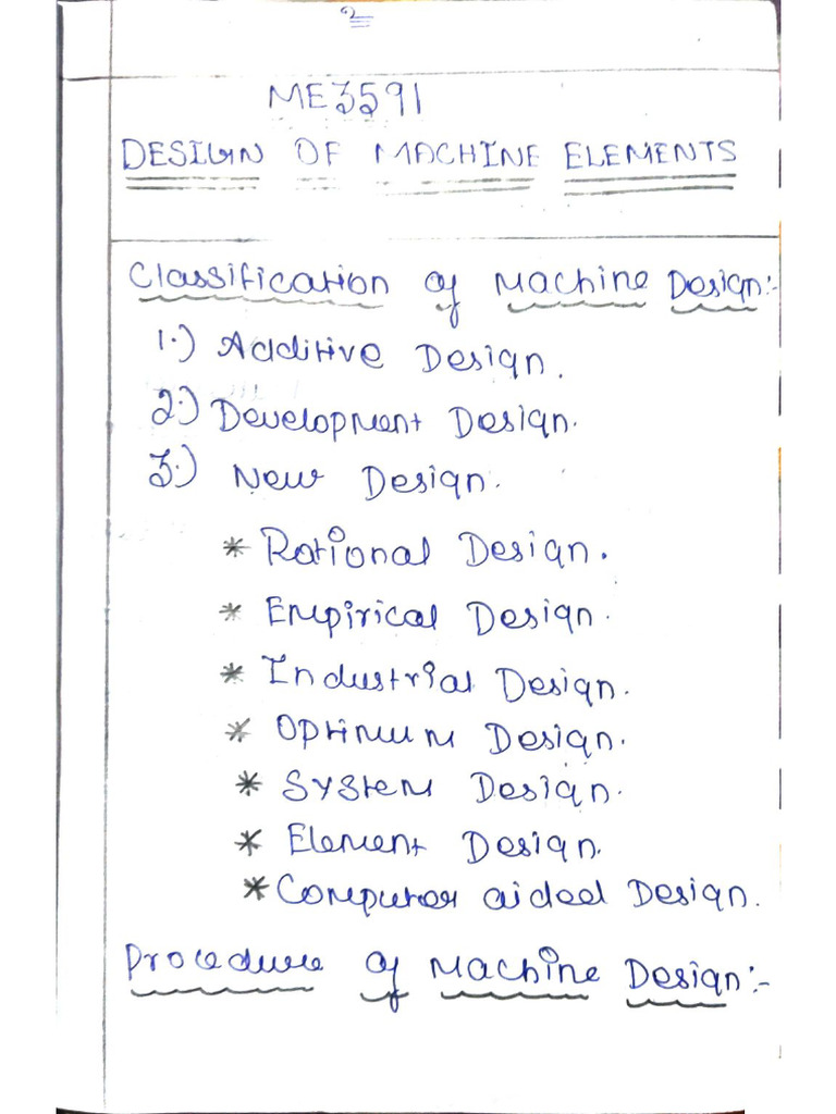Design of Machine Elements (Notes) | PDF