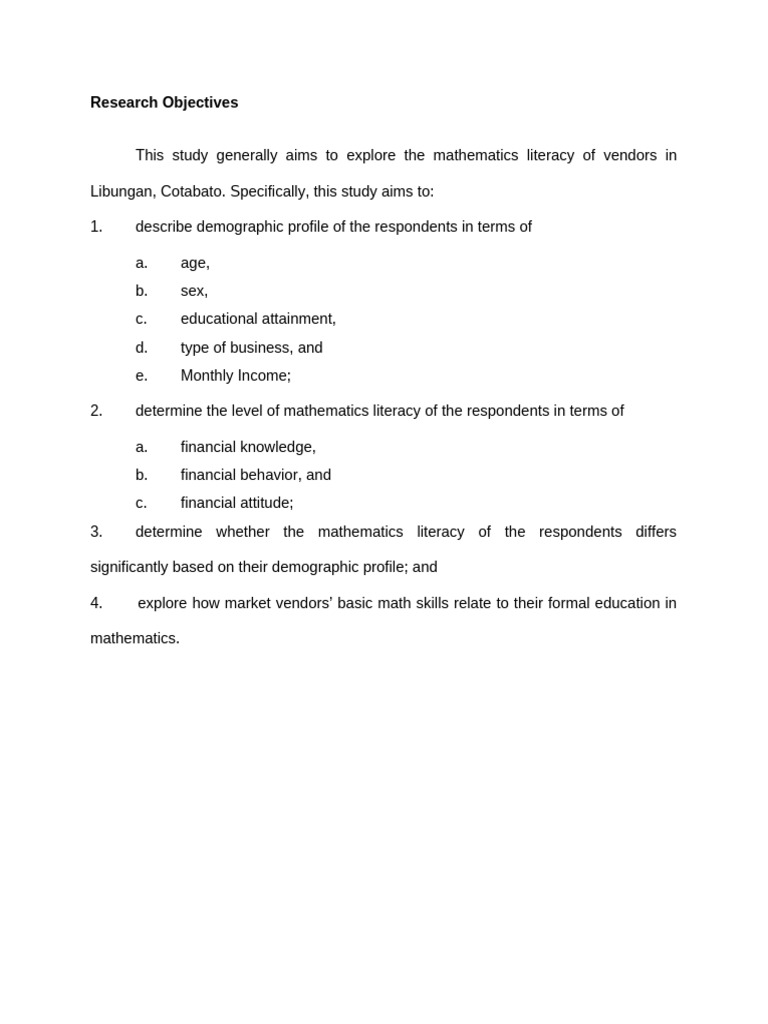 Research Objectives | PDF