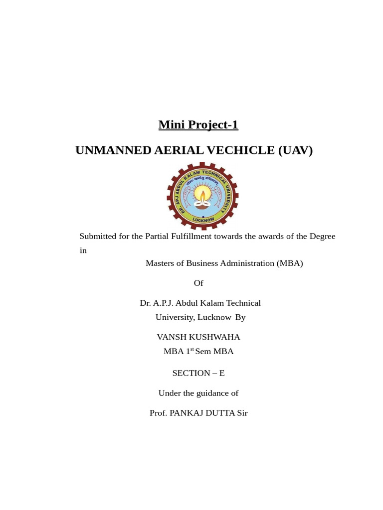 VANSH MINI PROJECT[1] | PDF | Unmanned Aerial Vehicle | Surveillance
