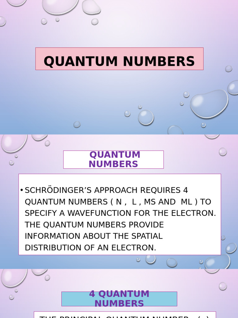 Electronic Confi. Quantum Numbers | PDF | Electron Configuration ...