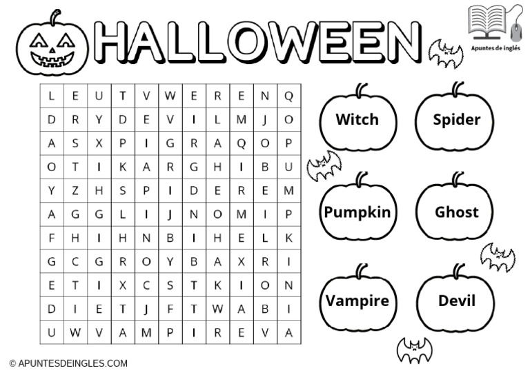 Halloween Sopa Letras apuntesdeingles.com Copy | PDF