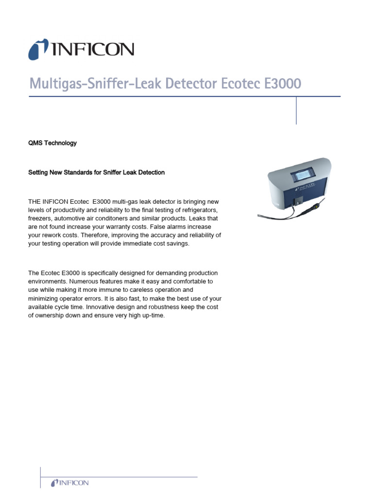 Multigas-Sniffer-Leak Detector Ecotec E3000 en | PDF | Refrigerator