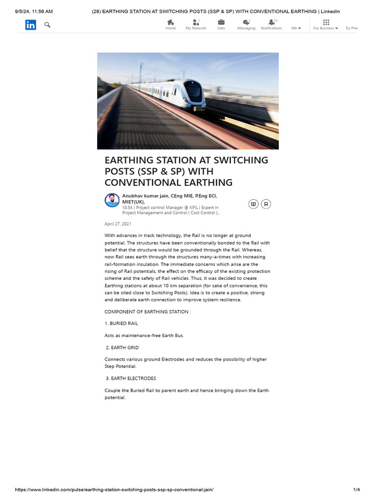 Anubhav Kumar Jain Earthing at Switching Stations | PDF | Electricity ...