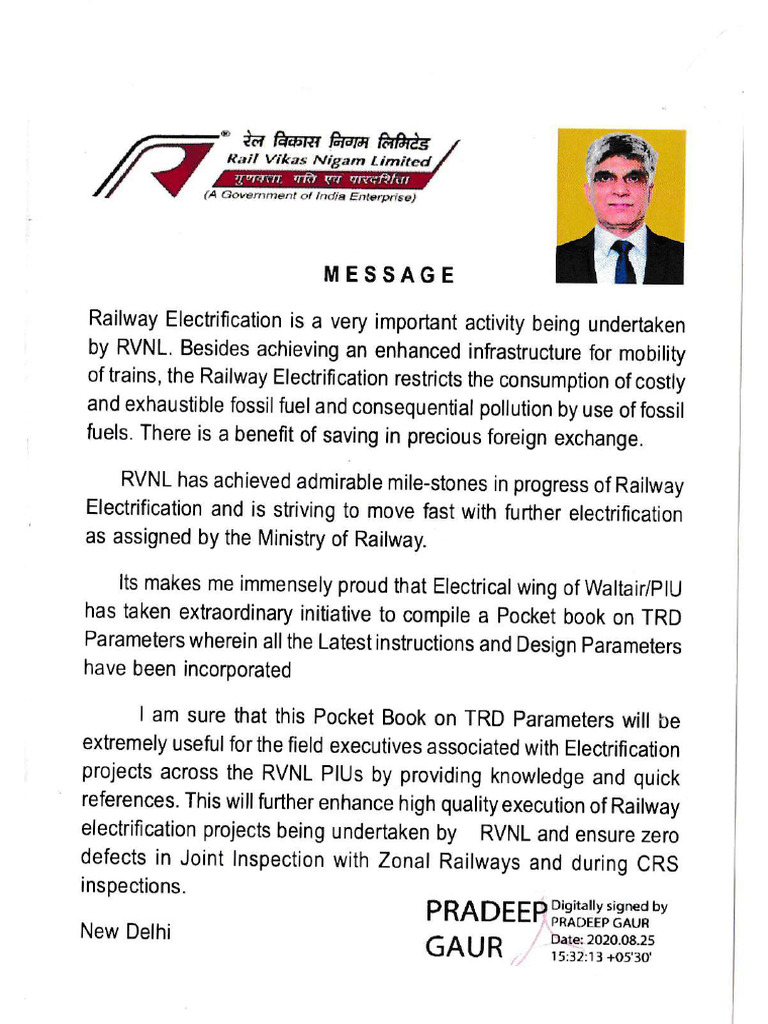 RVNL Ohe TRD Handbook | PDF