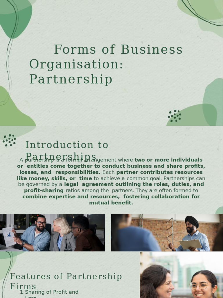 Forms of Business Organisation- Partnership Ppt | PDF | Partnership ...