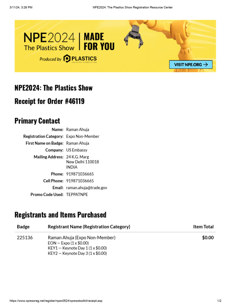 NPE2024 Registration | PDF