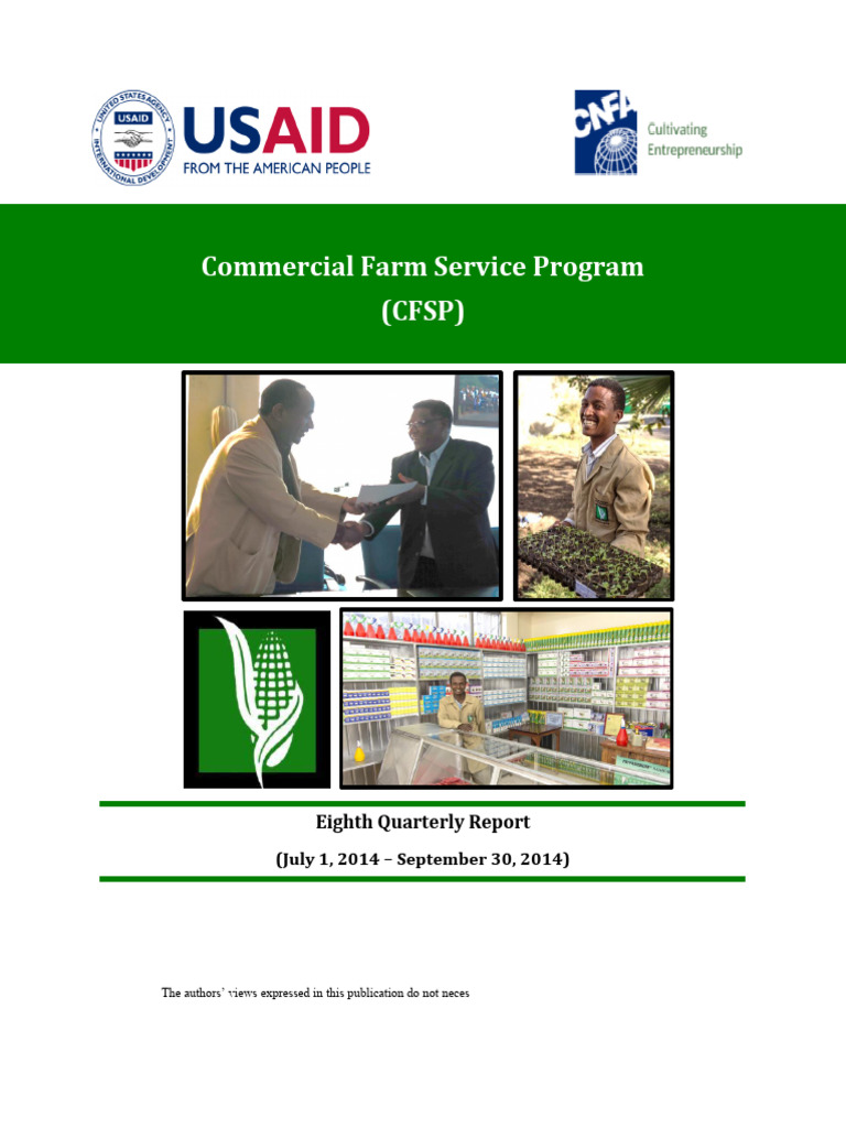 Commercial Farm Service Program (CFSP) Eight Quarterly Report | PDF | Forest Stewardship Council ...