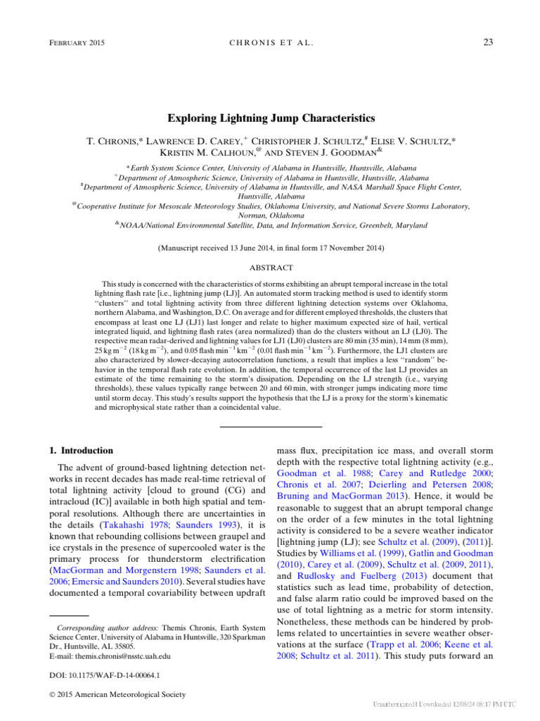 Chronis Et Al. - 2015 - Exploring Lightning Jump Characteristics | PDF ...