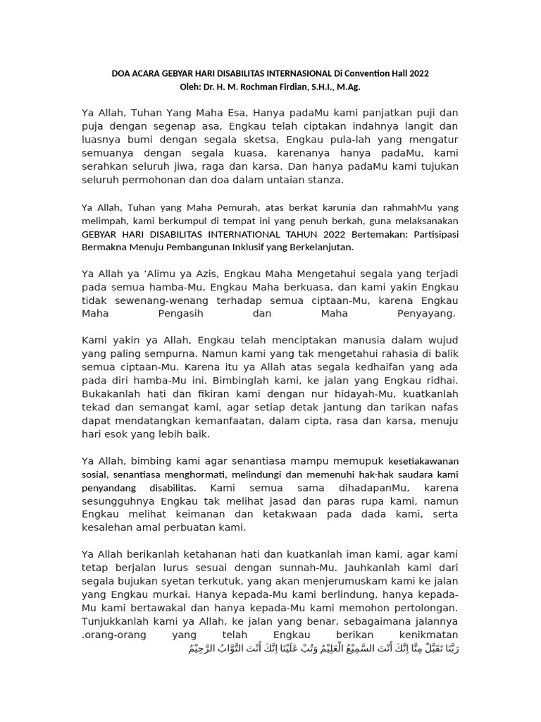 Doa Acara | PDF