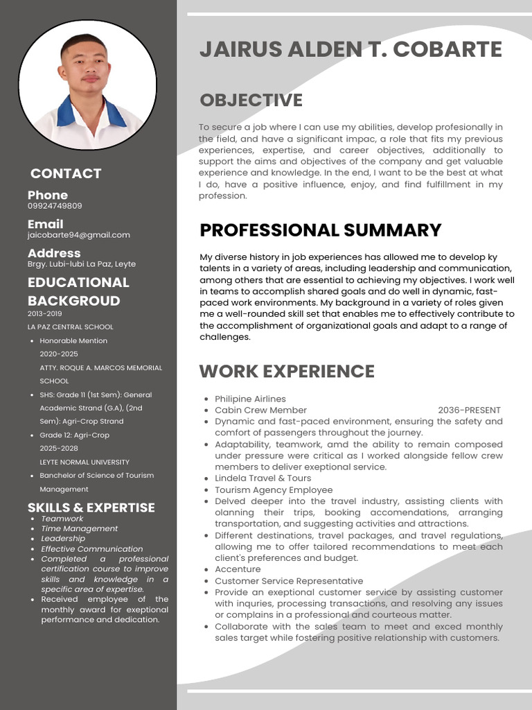 Grey White Modern Graphic Designer Resume | PDF | Leadership | Business