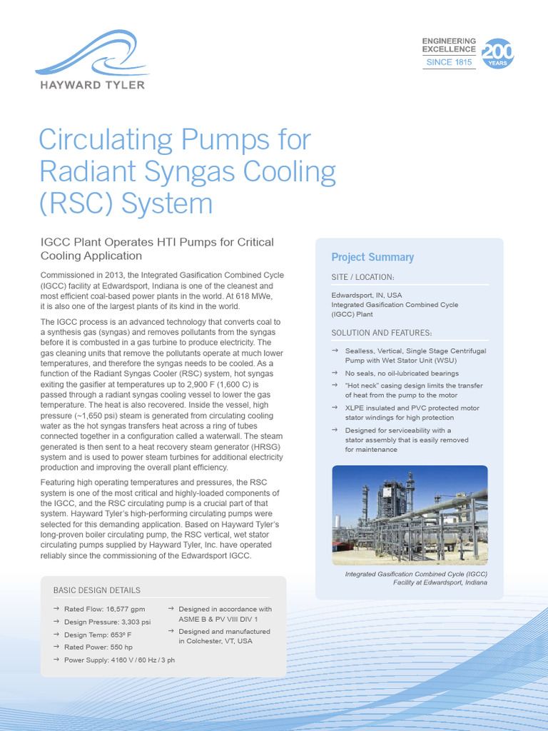 hayward-tyler-syngas-case-study | PDF | Pump | Gasification