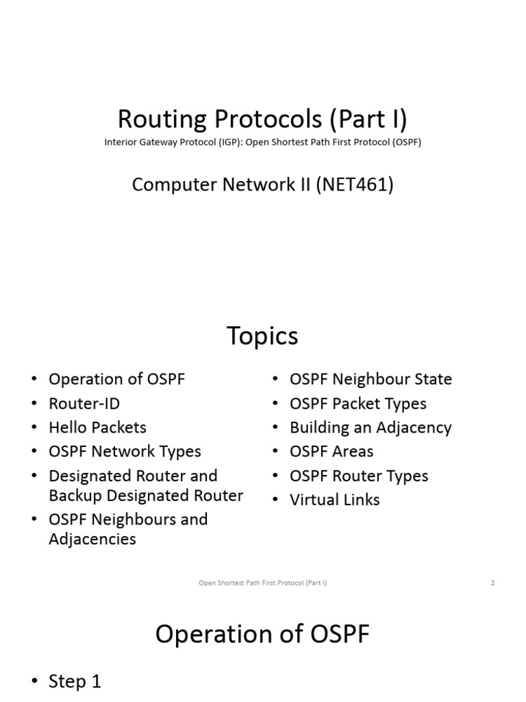 Chapter 2 - Routing Protocols (OSPF) | PDF | Telecommunications Standards | Computer Network