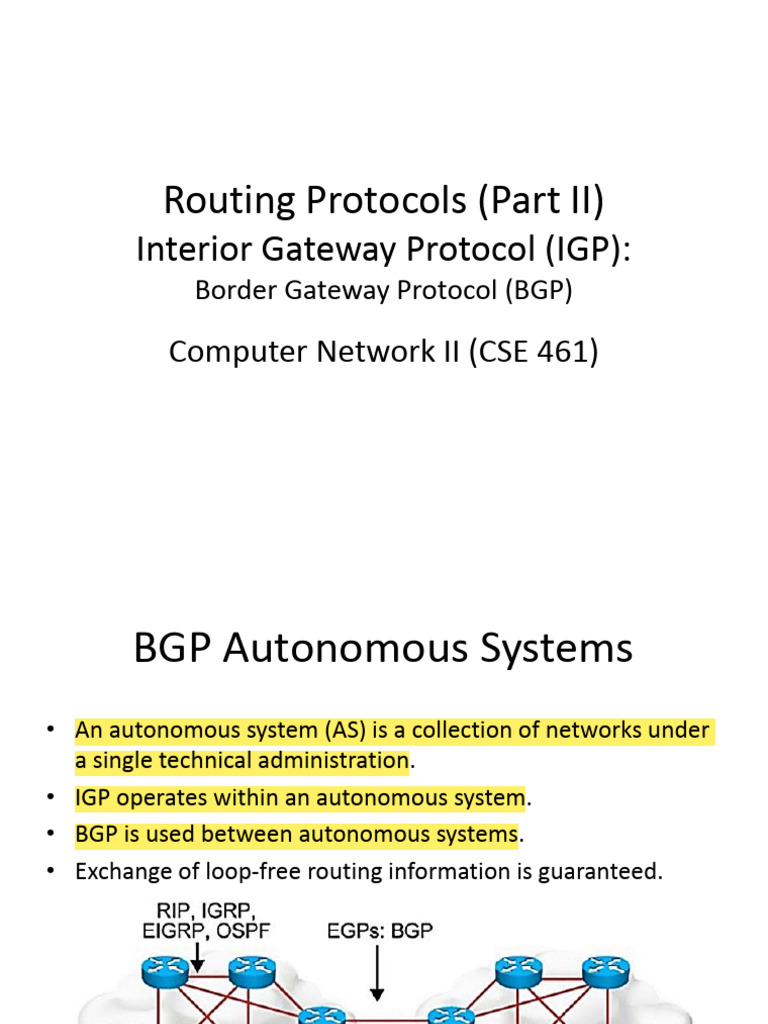 Chapter 2 - Routing Protocols (BGP) | PDF | Routing | Computer Networking Chapter 2 - Routing Protocols (BGP) | PDF | Routing | Computer Networking