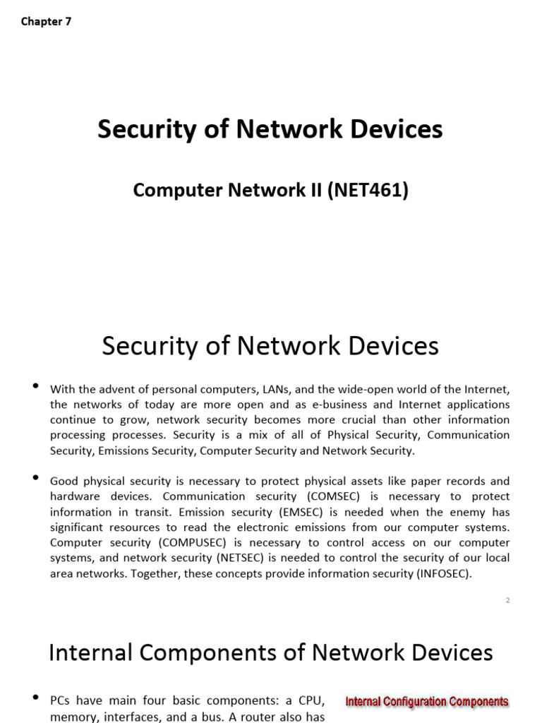 Chapter 7 - Security of Network Devices | PDF | Computer Network | Secure Shell