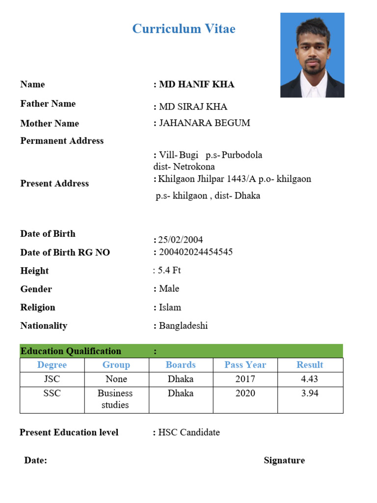 Curriculum Vitae Hanif | PDF