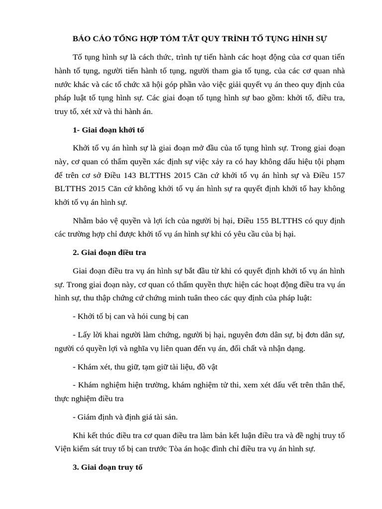 2023.8.24 Báo Cáo T NG H P Quy Trình TTHS | PDF