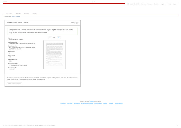 Turnitin - Delors | PDF | Turnitin | Computing
