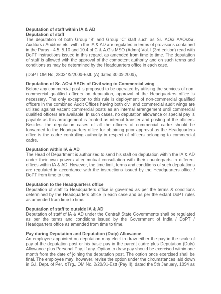 Deputation of Staff Within IA | PDF | Justice | Crime & Violence