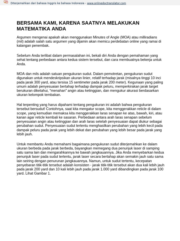 MOA Vs MRAD - MILS - En.id | PDF