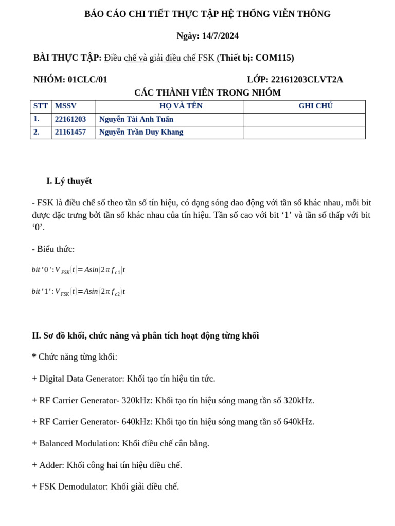 bài báo cáo chi tiết COM115 | PDF