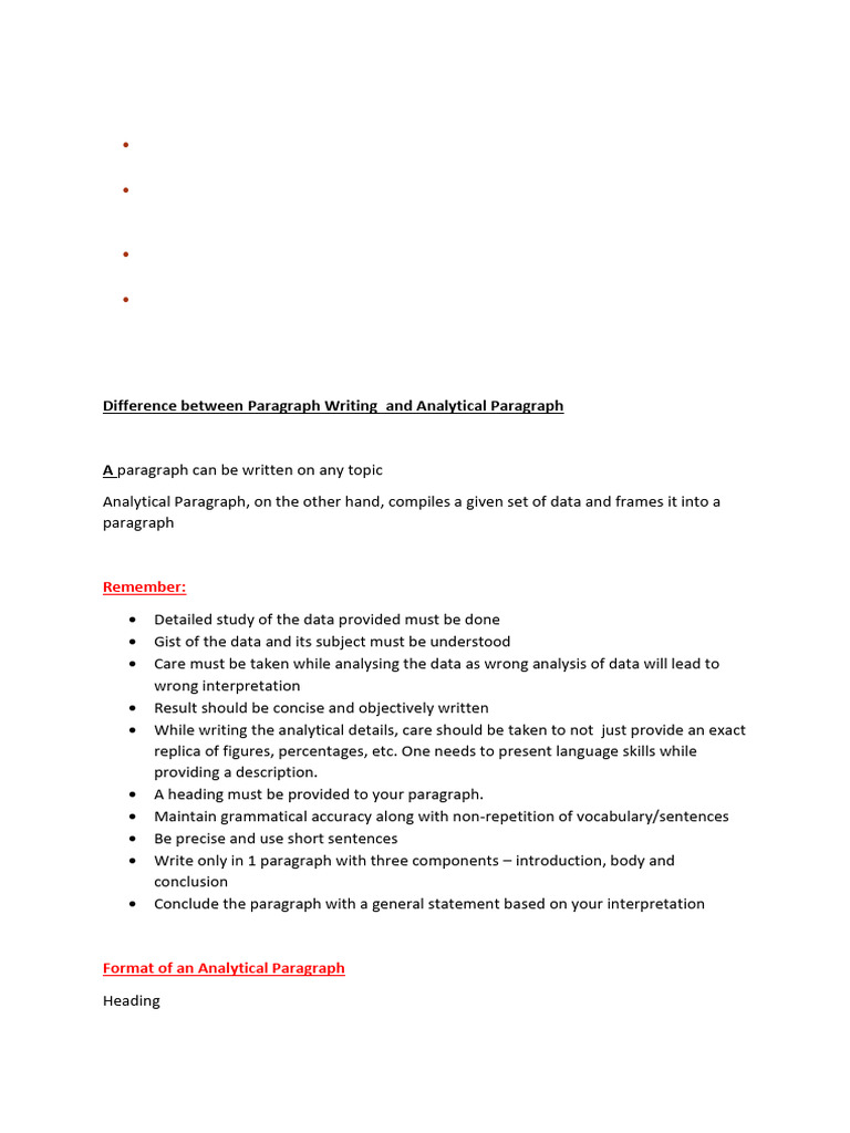 Analytical Paragraph PDF Pie Chart Paragraph